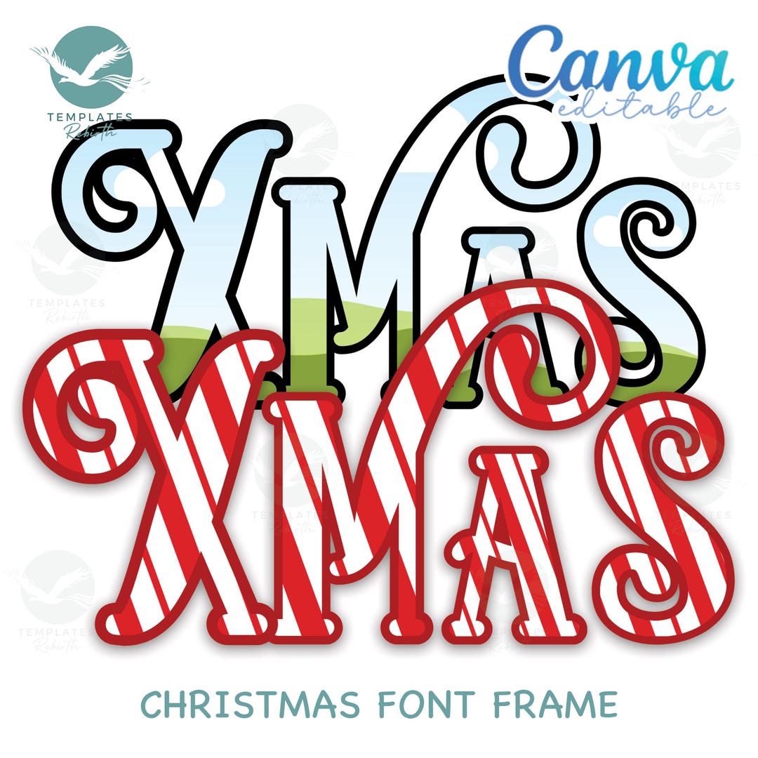Christmas Letter Frame CANVA Editable Set 1. Fill Your Own Picture ...