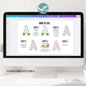 Greek Embroidery Font Frame: Canva Template, Faux Stitching Alphabet ...