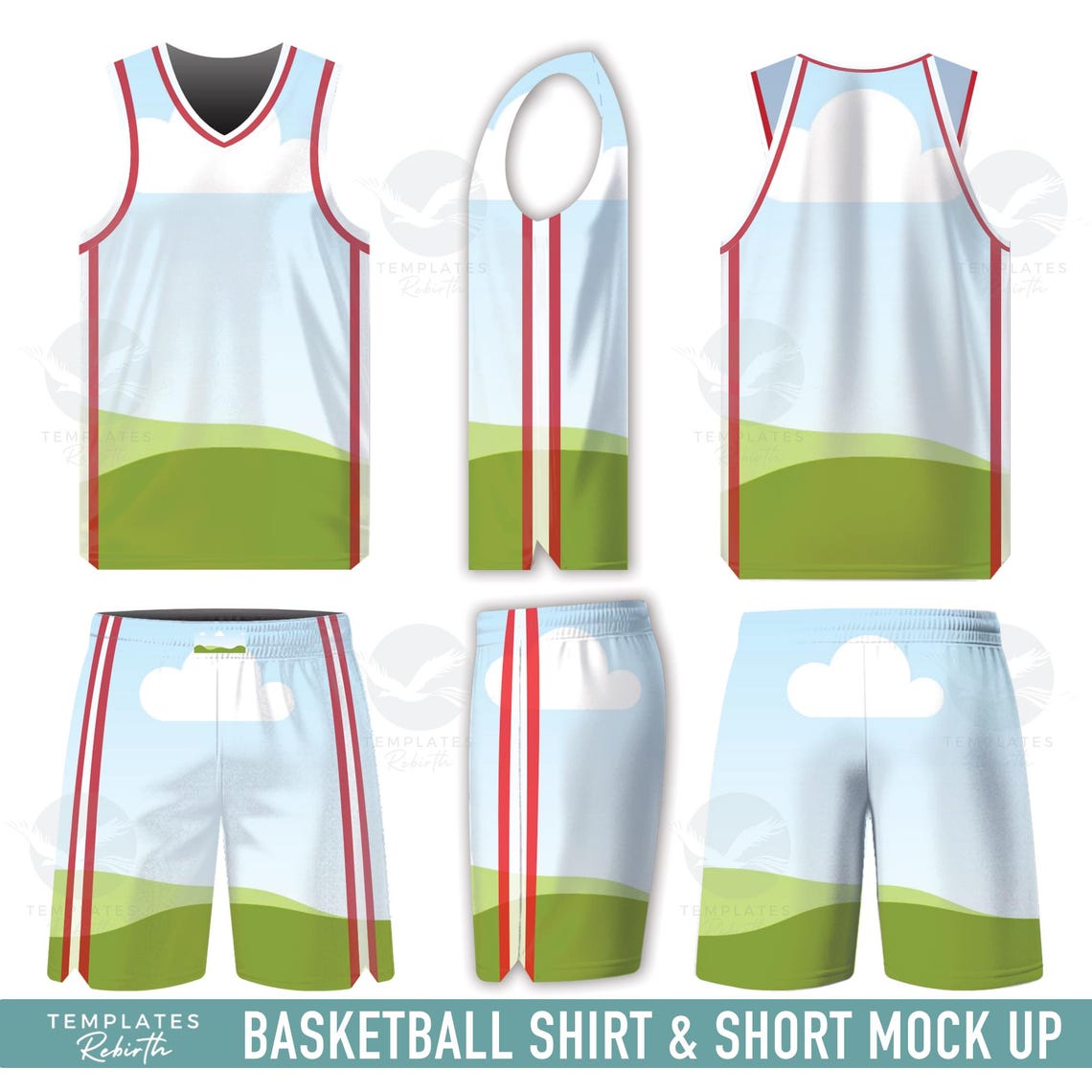 Basketball Jersey Shirt and Short Mockup With Transparent Background ...