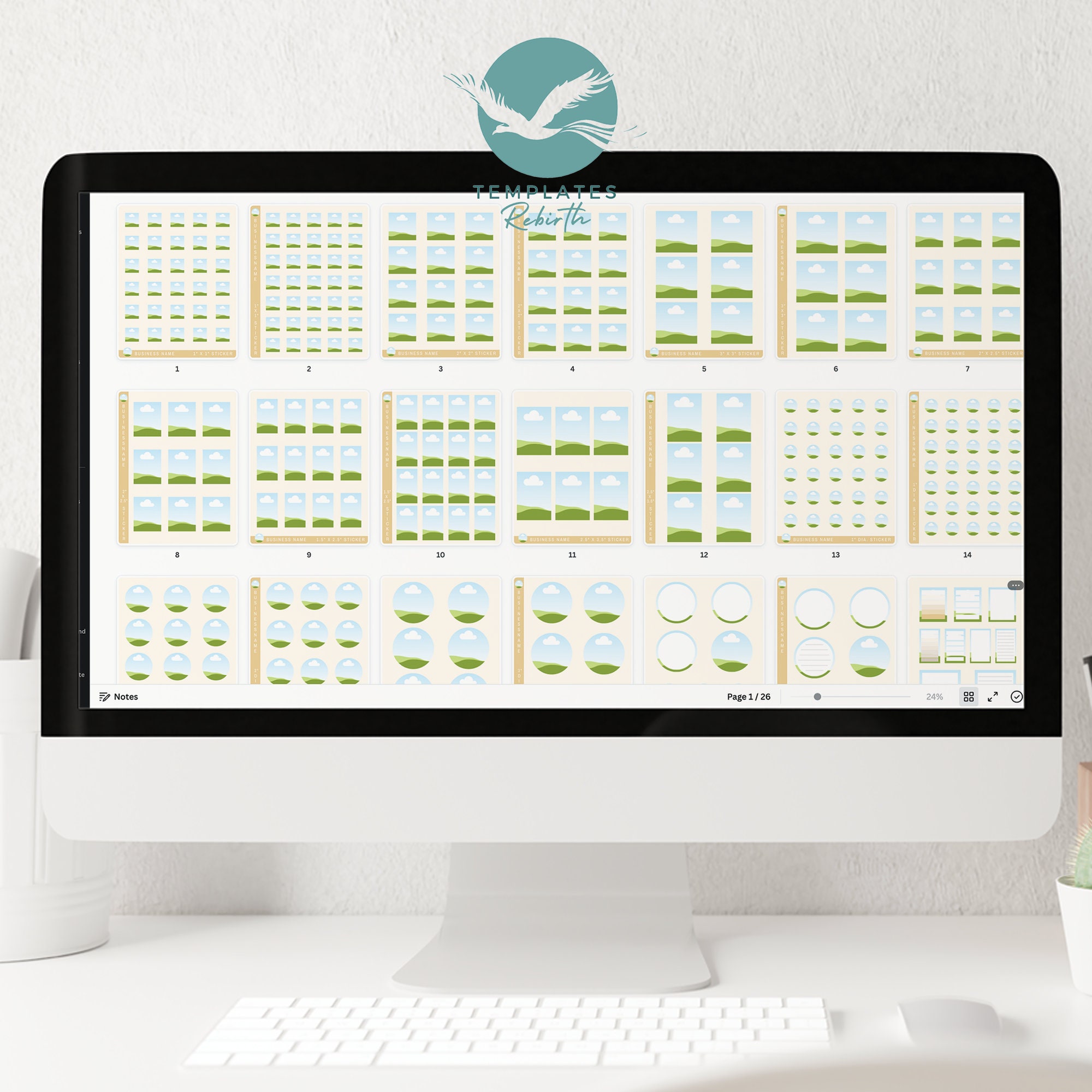 Canva Editable Sticker Frame Bundle: Printable Sticker Sheets (digital ...