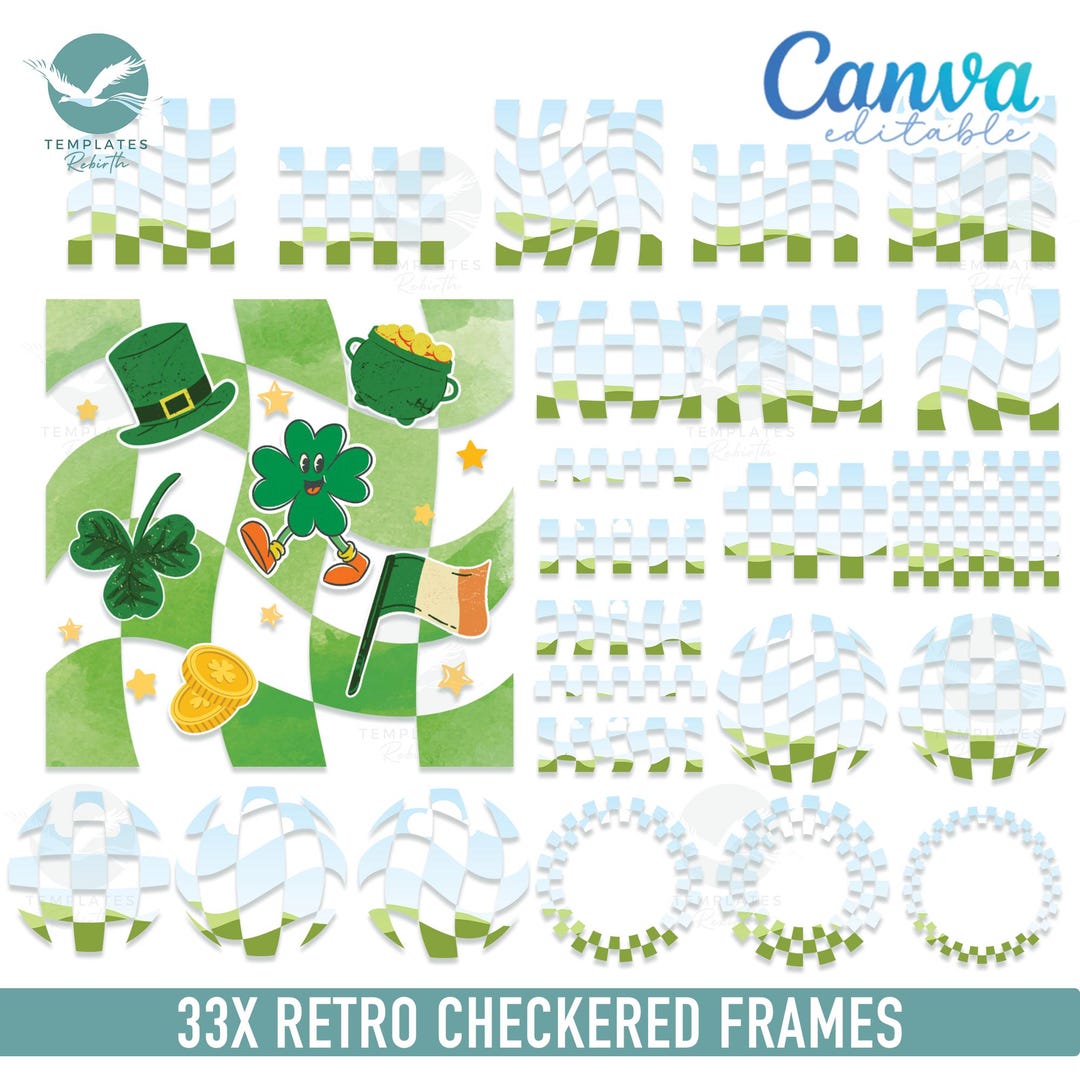 Retro Checkered Frames CANVA Editable, Checkered Pattern Custom Shirt ...