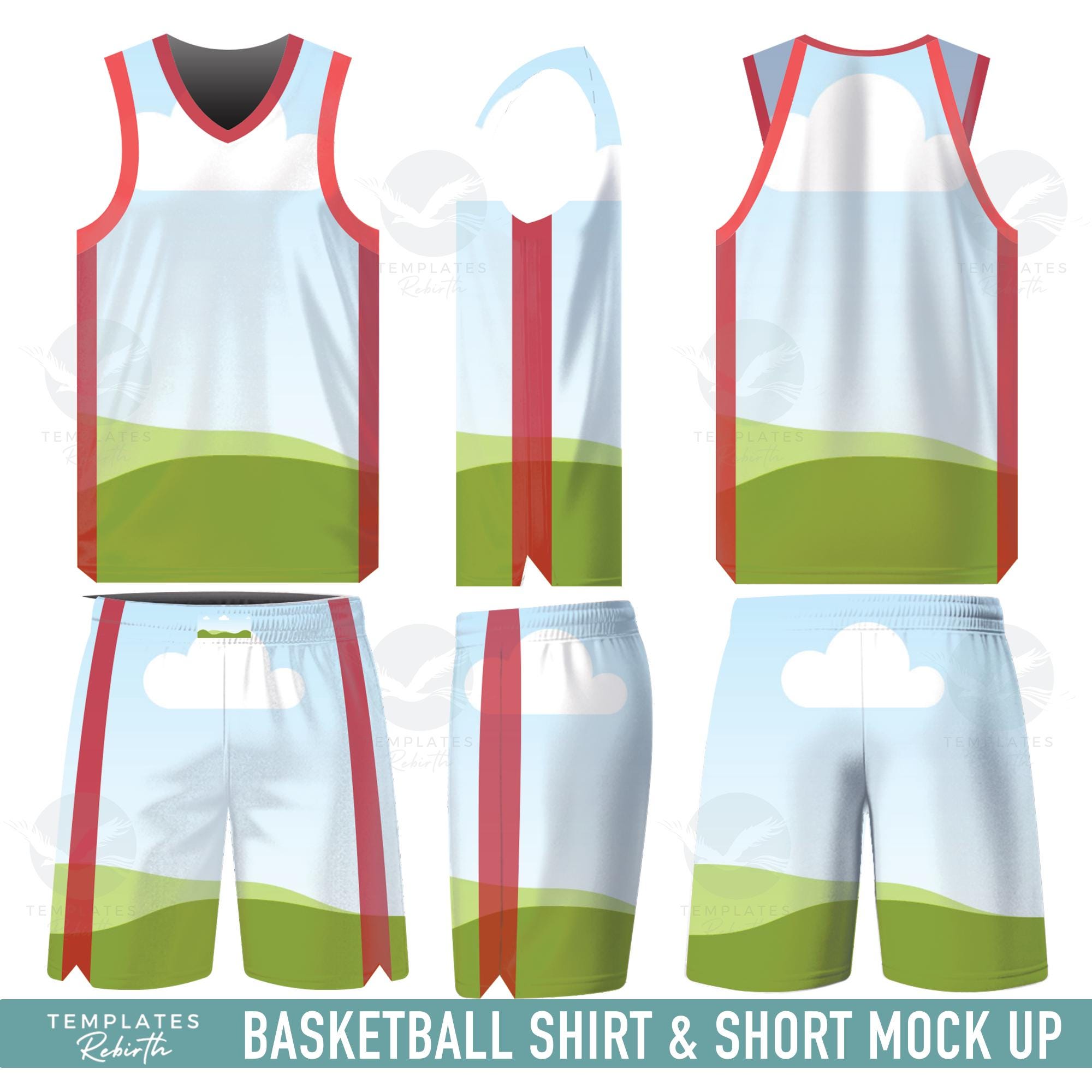 Basketball Jersey Shirt and Short Mockup With Transparent Background ...