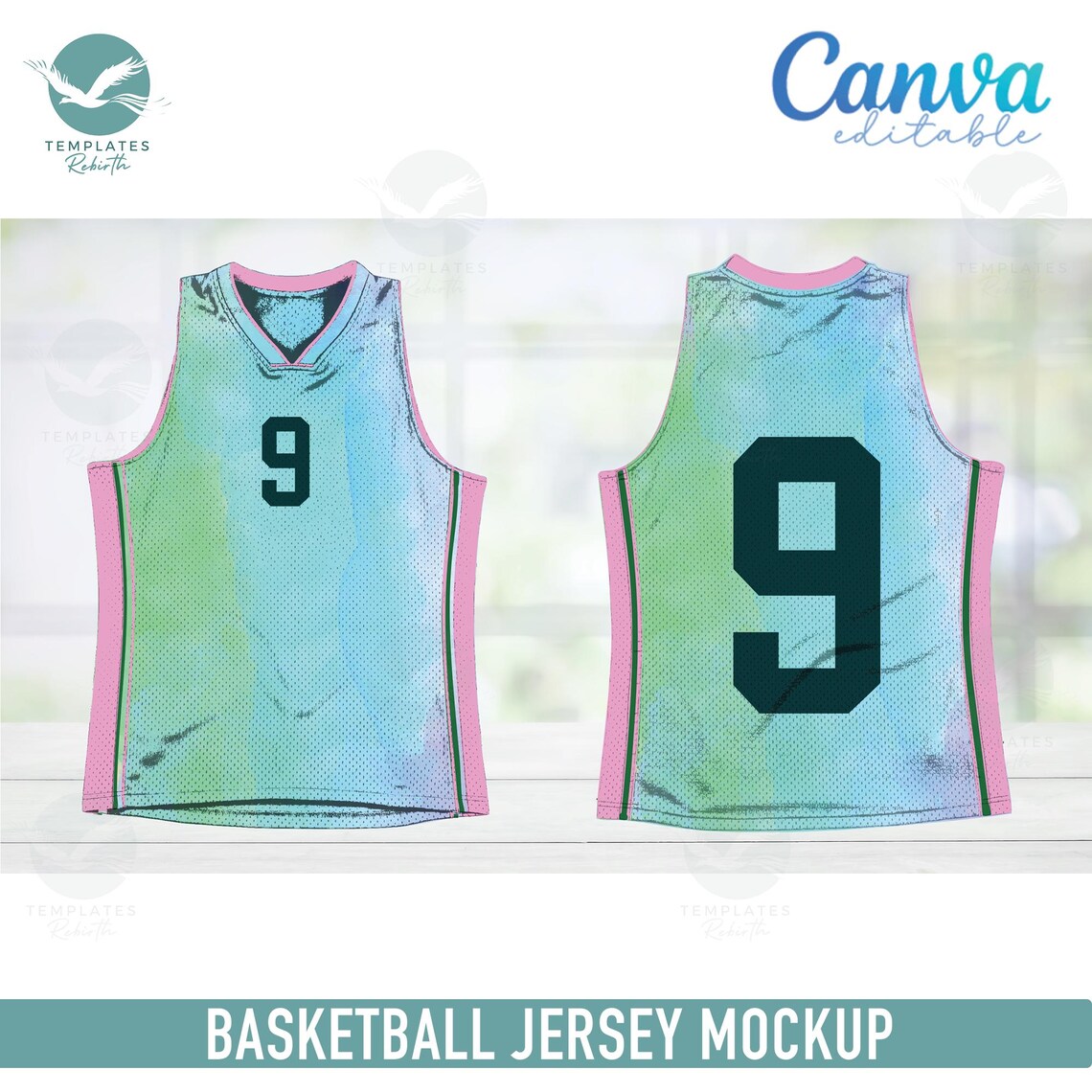 Basketball Jersey Mockup: Editable Canva Template (digital Download) - Etsy