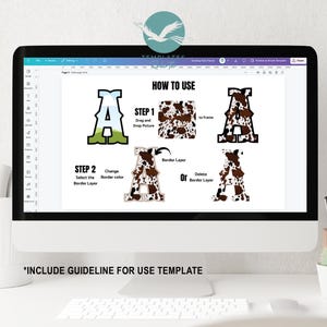 Cowboy Font Frame: Uppercase Alphabet PNG Template (canva Editable) - Etsy