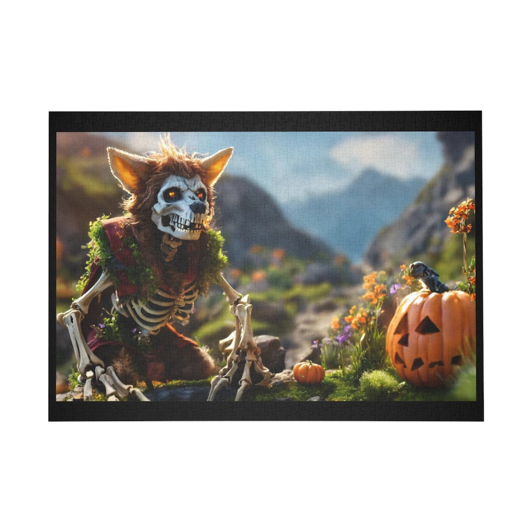Halloween Inspired Werewolf Skeleton Puzzle - Etsy