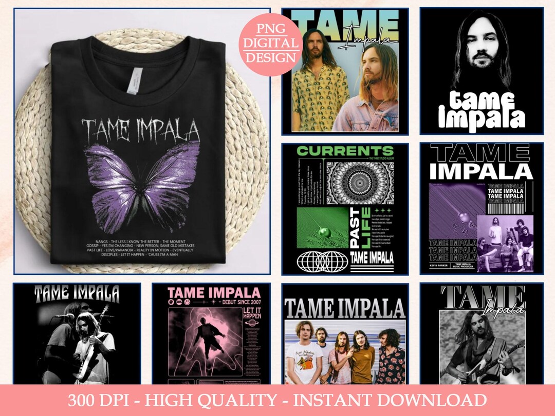 Bundle Tame Impala Retro Png, Tame Impala Band T-shirt Design, Tame ...