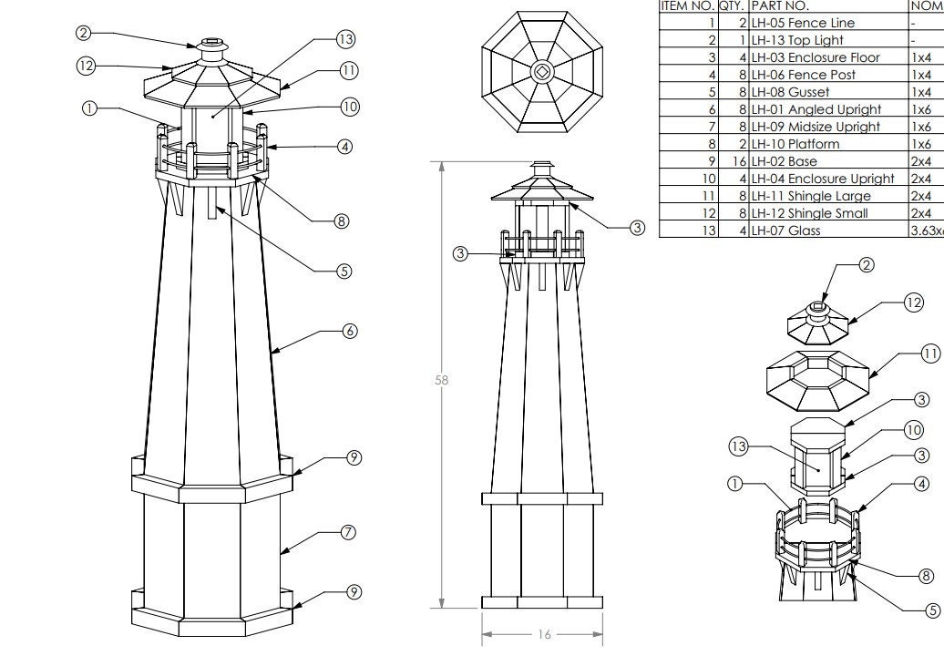 DIY Wood Lighthouse Woodworking Plans Project - Etsy