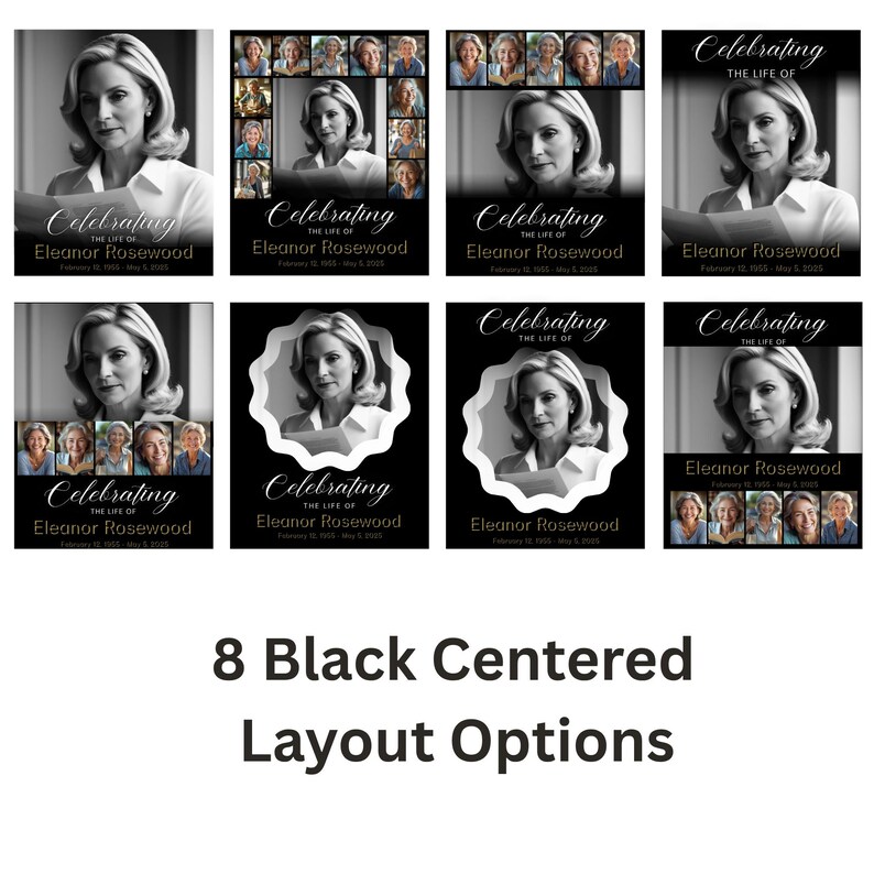 Funeral Photo Collage Canva Template, Memorial Display Board ...