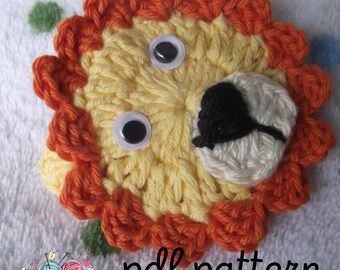 PATTERN Lion Applique Crochet Pattern PDF Jungle Animal Pattern Safari ...
