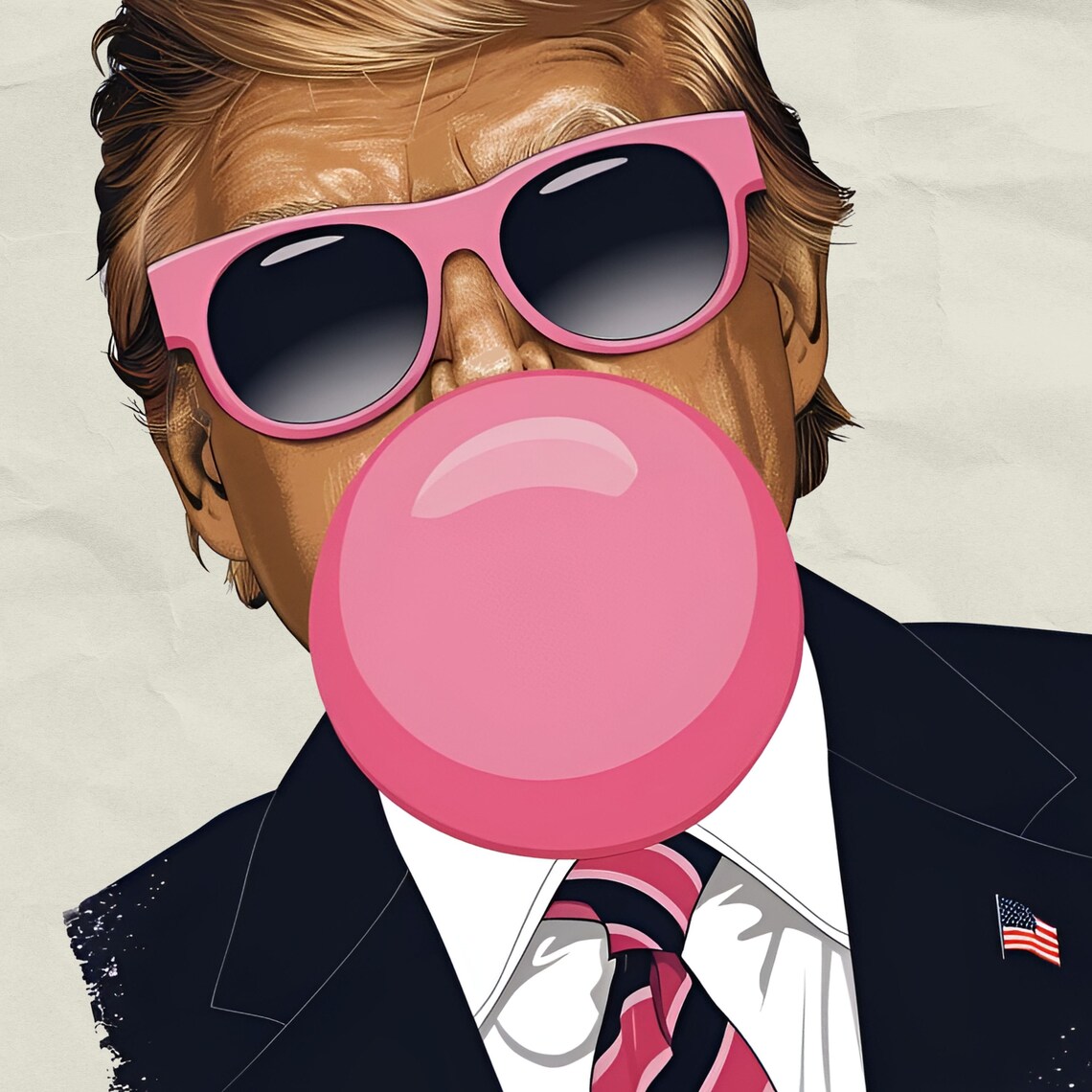 Bubble Gum Tump Png Pink Sun Glasses Trump Patriotic Design Png | Vote ...