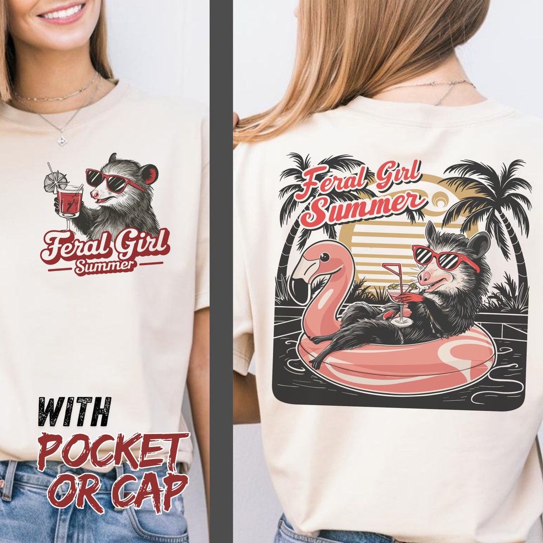 Possum Feral Girl Summer Png Summer Shirt Design Png Cute Possum Png ...