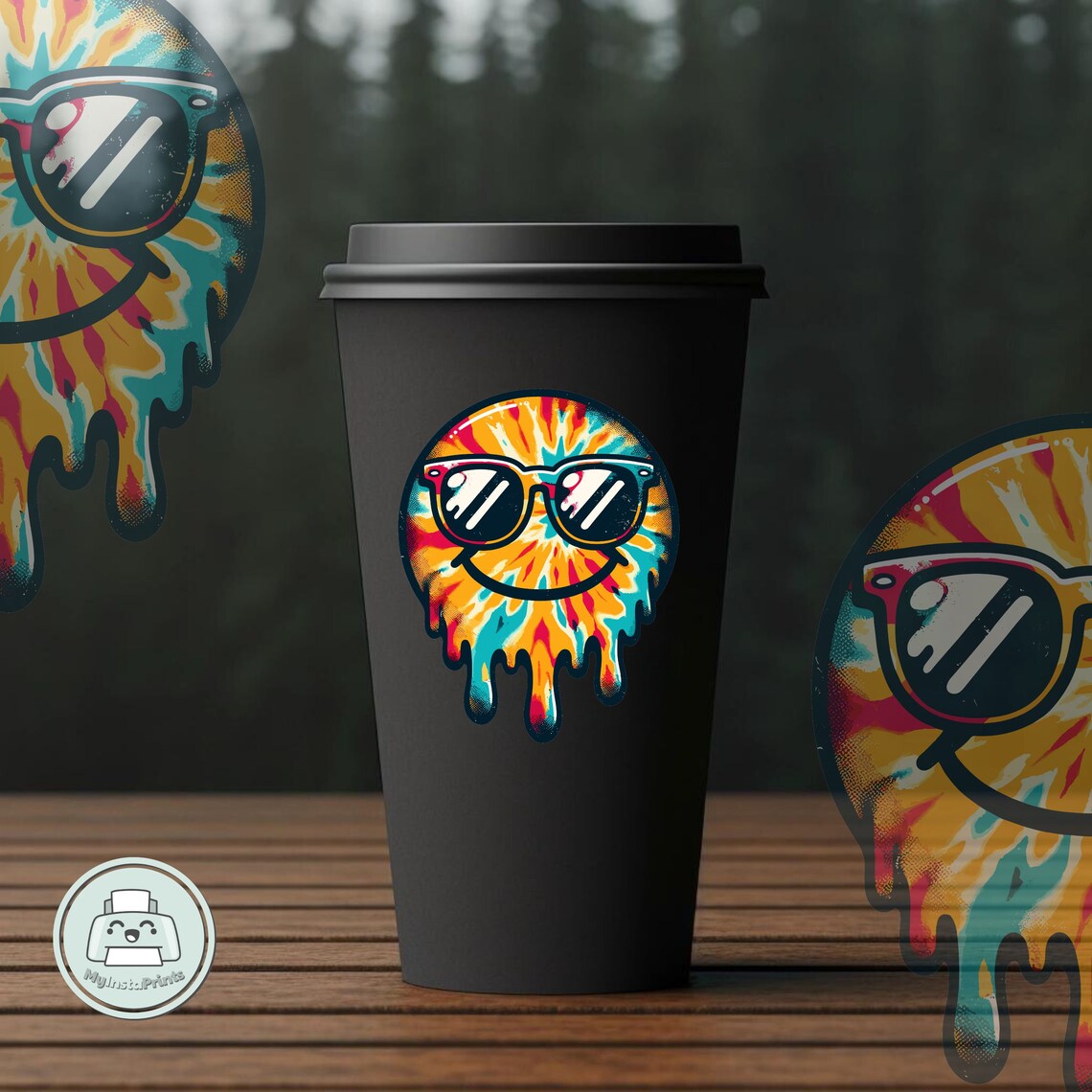 Smiley Face Melting Png, Tie Die Smiley Png, Groovy Smiley Face Png ...