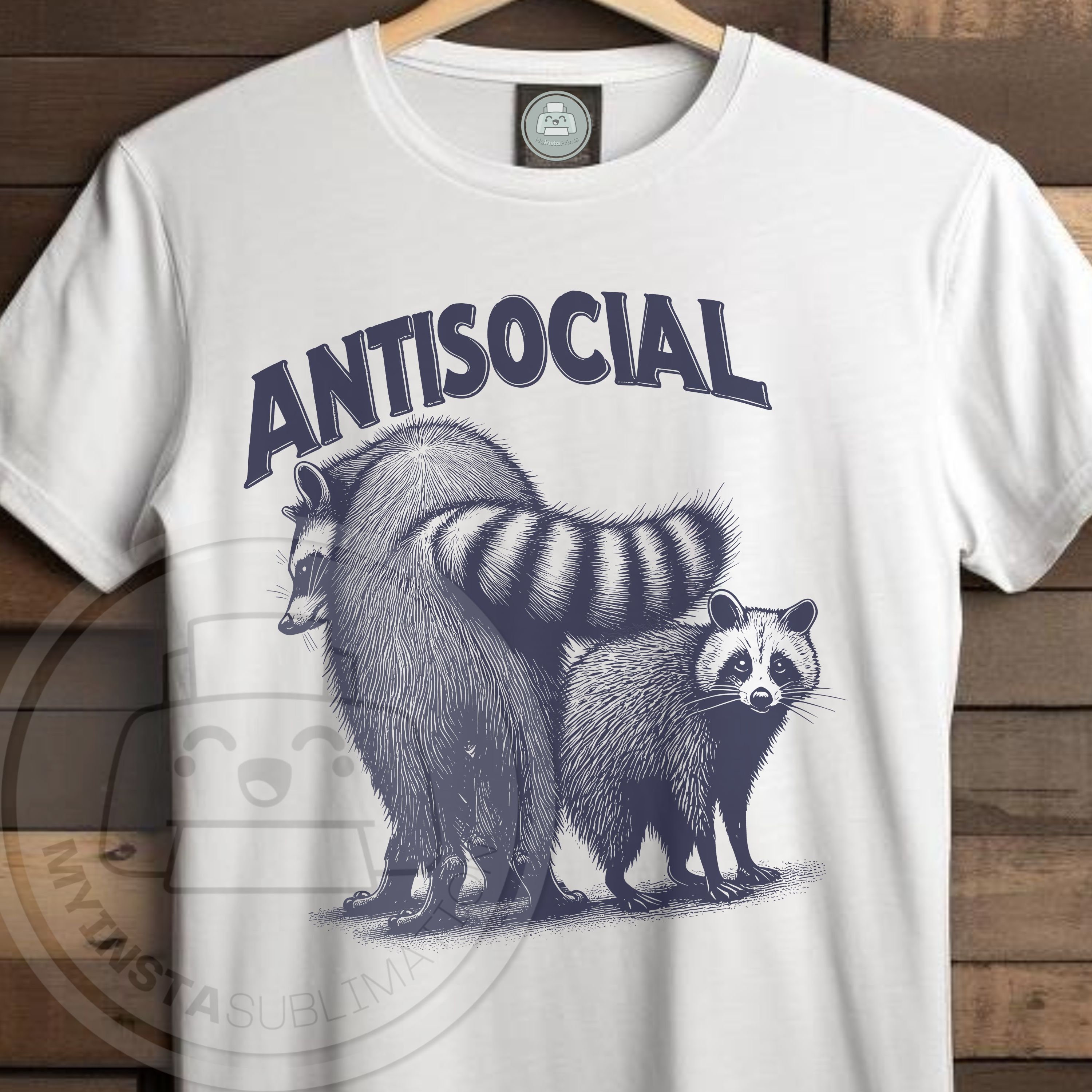 Antisocial Png Funny Sarcastic Shirt Png Hand Drawn Raccoon Png Trash ...