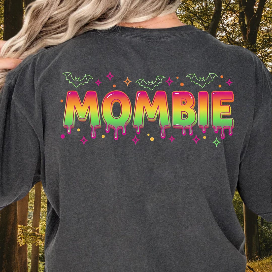 Mombie Png, Neon Halloween Png, Halloween Png, Halloween Sublimation ...
