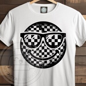 Retro Checkered Smiley Face Png Sublimation Design Download - Etsy