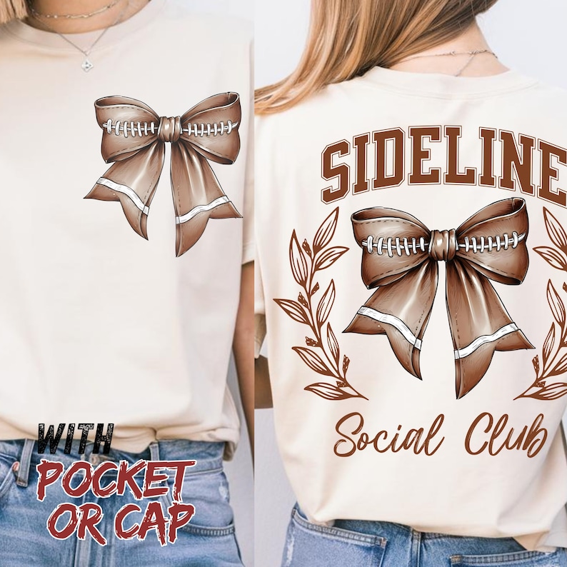 Sideline Social Club Png | Football Bow Png, Fall Football Shirt Png ...