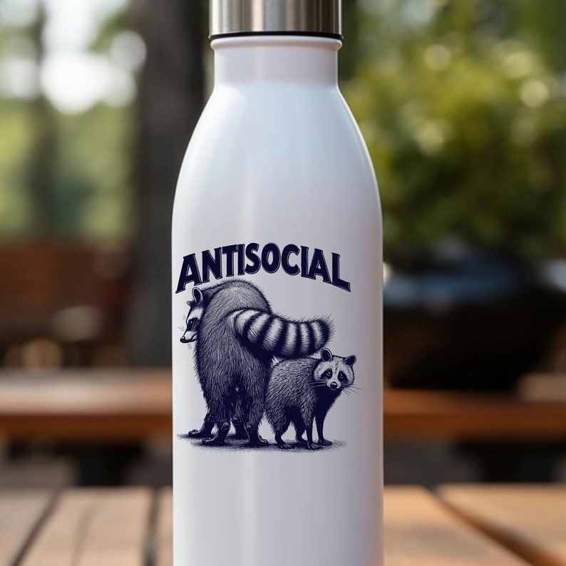 Antisocial Png Funny Sarcastic Shirt Png Hand Drawn Raccoon Png Trash ...