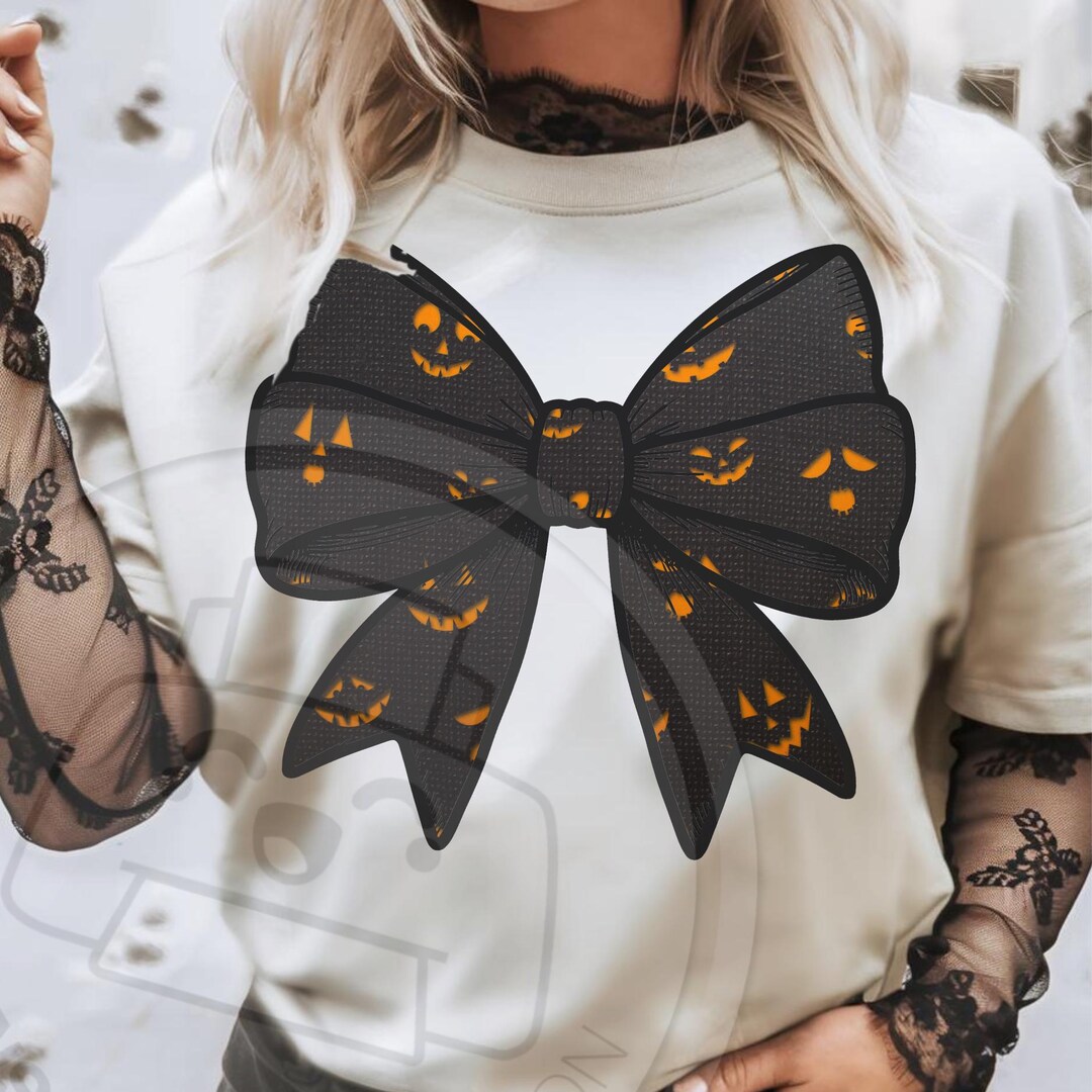 Jack O Lantern Bow Png Halloween Coquette Bow Png Trending Shirt ...