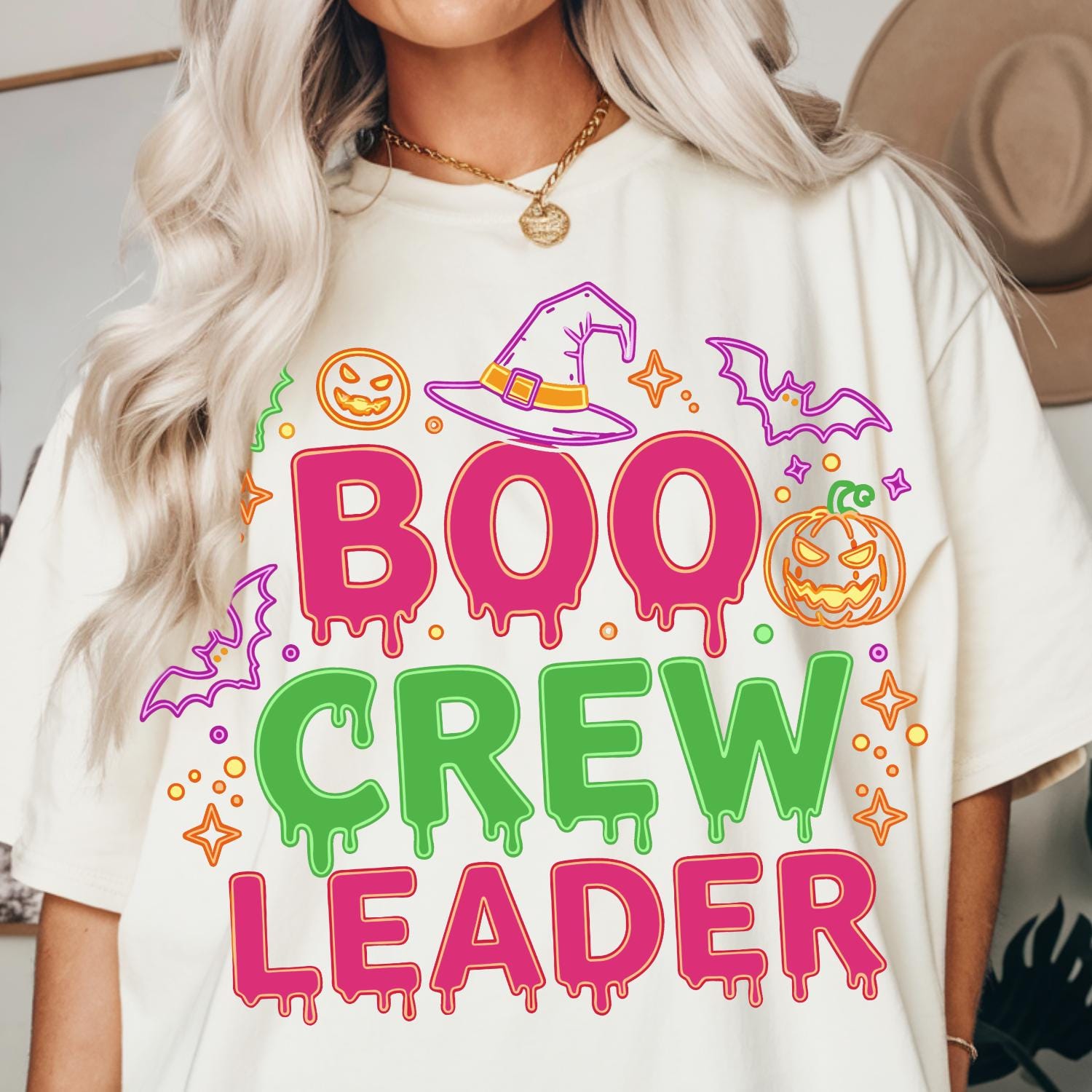 Boo Crew Png, Neon Halloween Png, Halloween Png, Halloween Sublimation ...