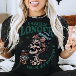 Snarky Skeleton Png, Lashes Longer Funny PNG, Trendy Vintage Retro ...