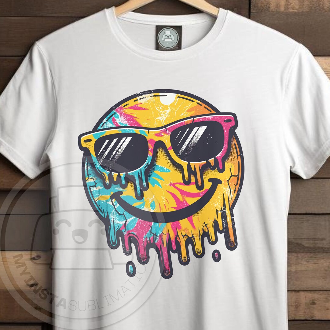 Melting Smiley Face Png, Tie Die Smiley Png, Groovy Smiley Face Png ...