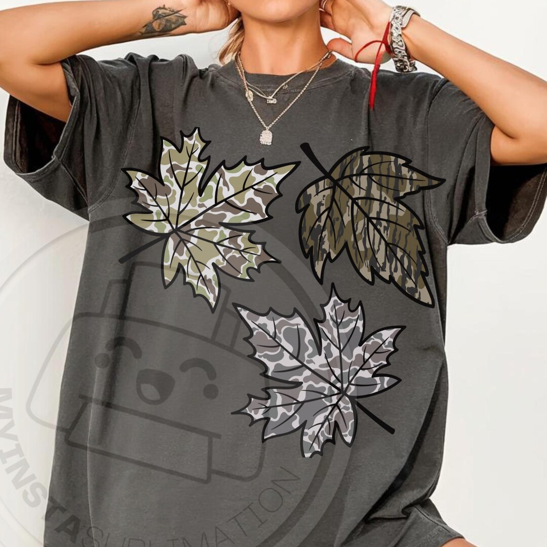 Camo Leaves Png Fall Leaves Hunting Outdoorsy Autumn Trendy Sublimation ...