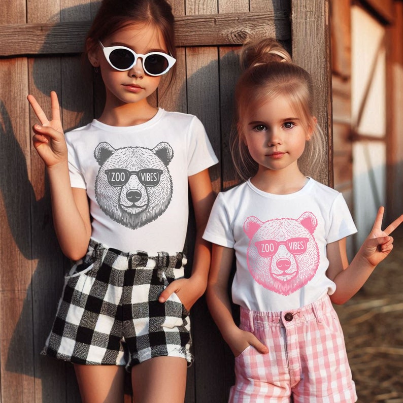 Bear Zoo Vibes Svg | Animal Bear Sunglasses Png | Field Trip Svg | Kids ...