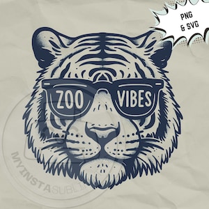 Tiger Zoo Vibes Svg | Tiger Sunglasses Png | Field Trip Svg | Kids Zoo ...