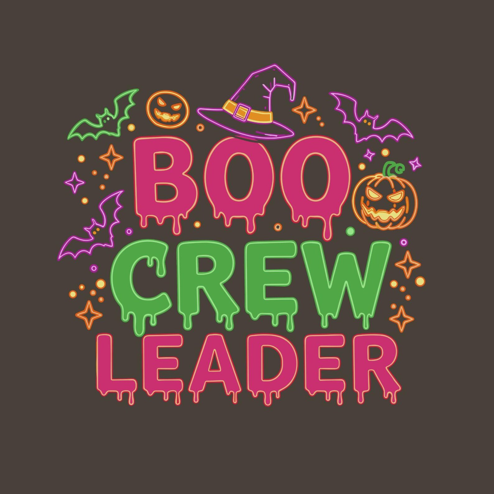Boo Crew Png, Neon Halloween Png, Halloween Png, Halloween Sublimation ...