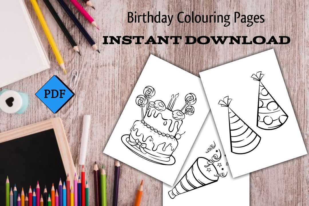 Customizable Birthday Coloring Pages for Kids Personalized Kids ...