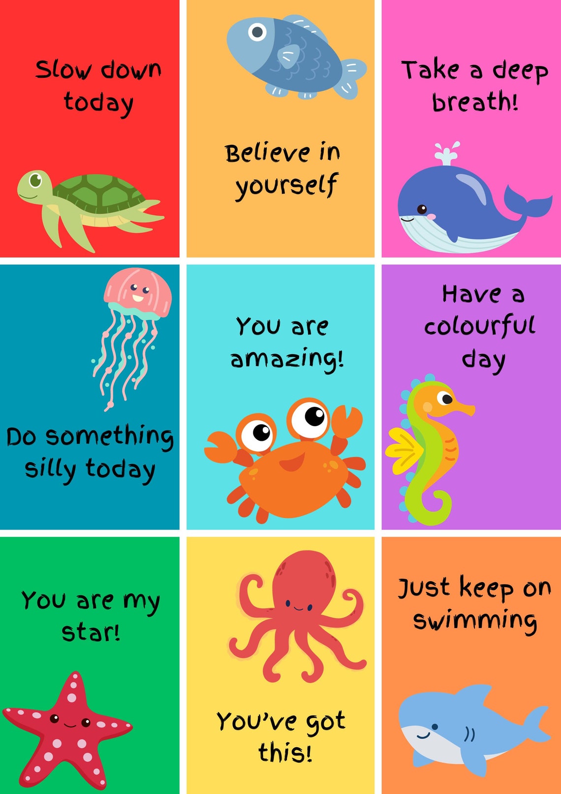 27 Printable Lunchbox Notes for Kids| Animal Themed Lunchbox Notes ...