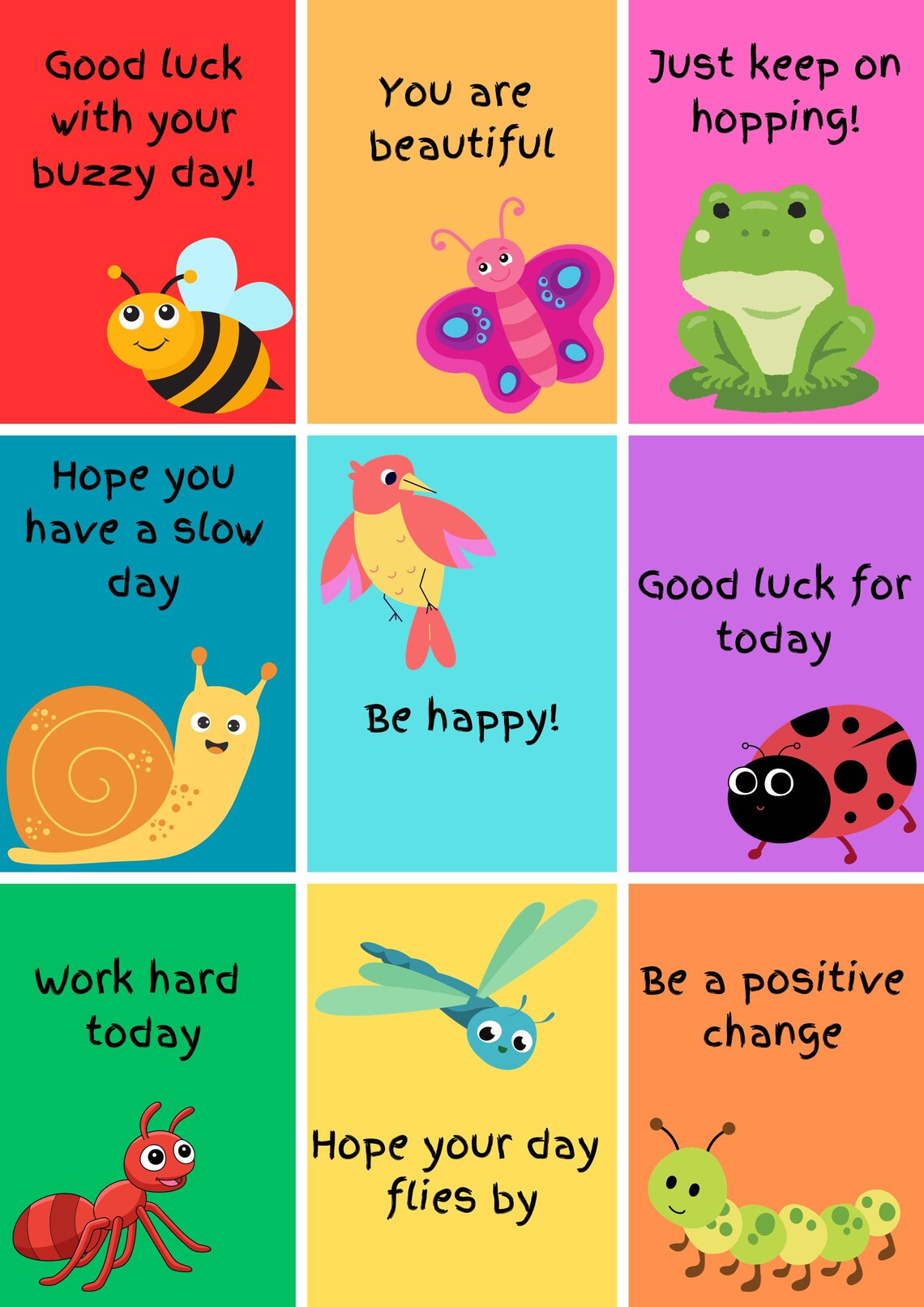 27 Printable Lunchbox Notes for Kids| Animal Themed Lunchbox Notes ...