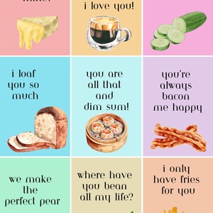 Fun Lunchbox Notes With Food Pun Quotes. 27 Different Designs to Print ...