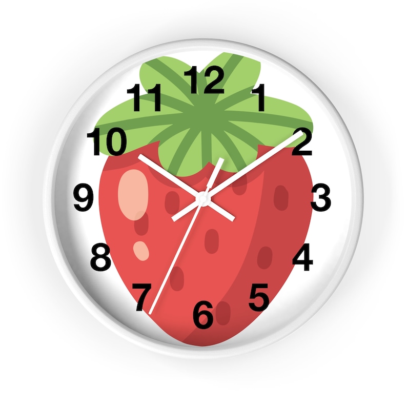 Strawberry Wall Clock, Retro Silent Clock, Strawberry Clock, Wall Clock ...