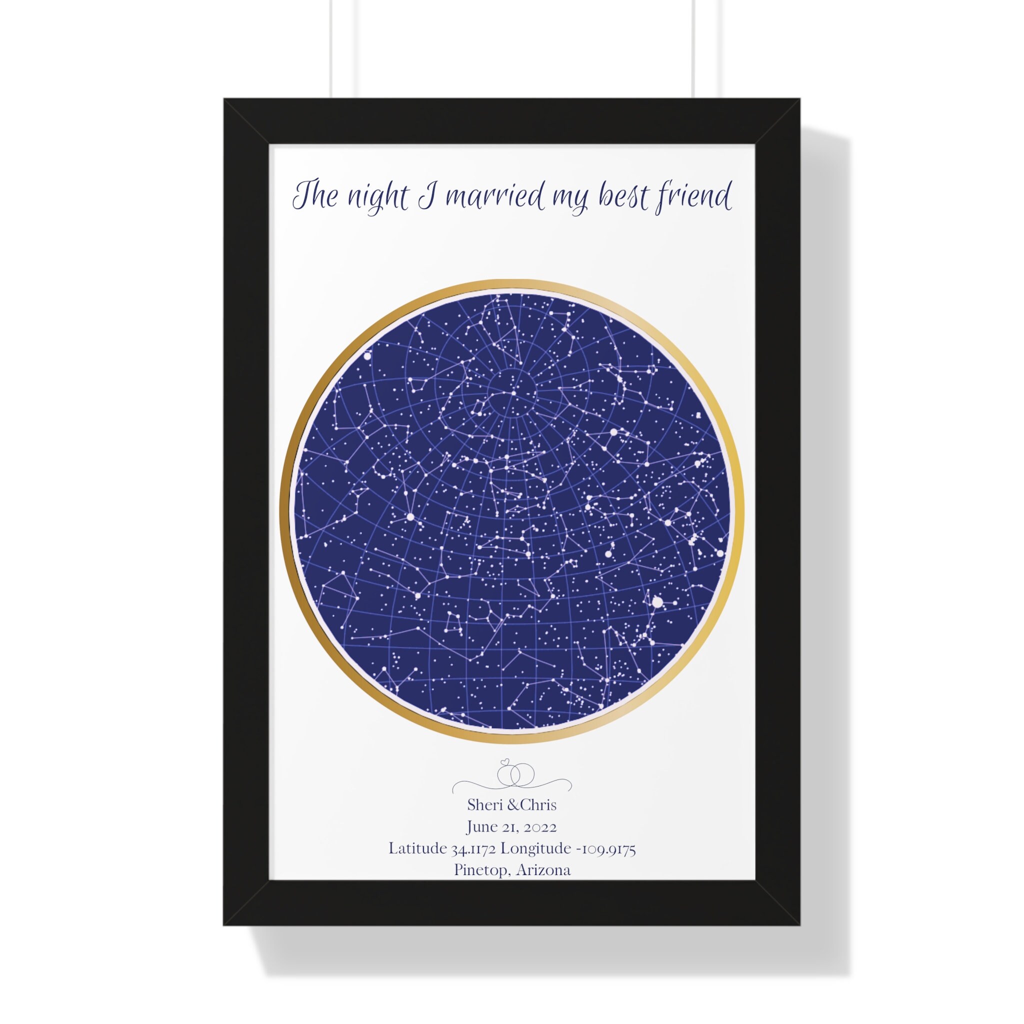 Custom Star Map Print, Constellation Map, Anniversary Gift, Wedding ...