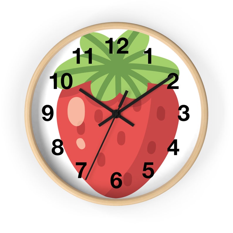 Strawberry Wall Clock, Retro Silent Clock, Strawberry Clock, Wall Clock ...