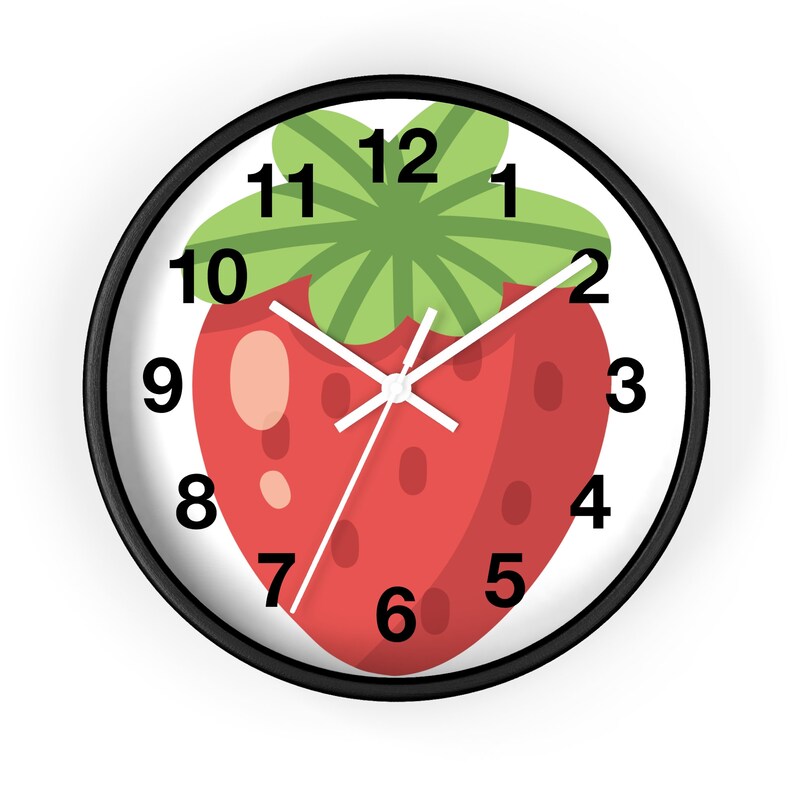 Strawberry Wall Clock, Retro Silent Clock, Strawberry Clock, Wall Clock ...