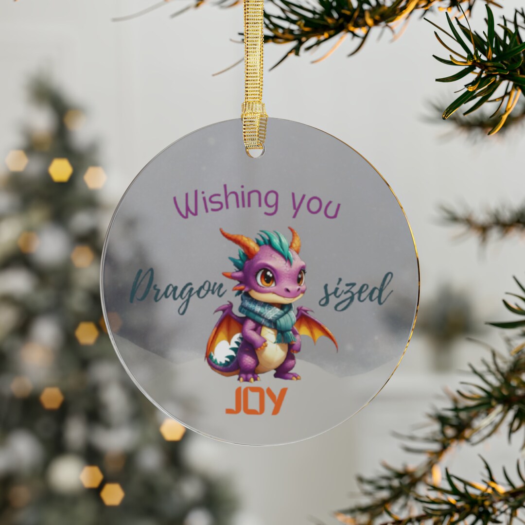 Wishing You Dragon-sized Joy Dragon Ornament Christmas - Etsy