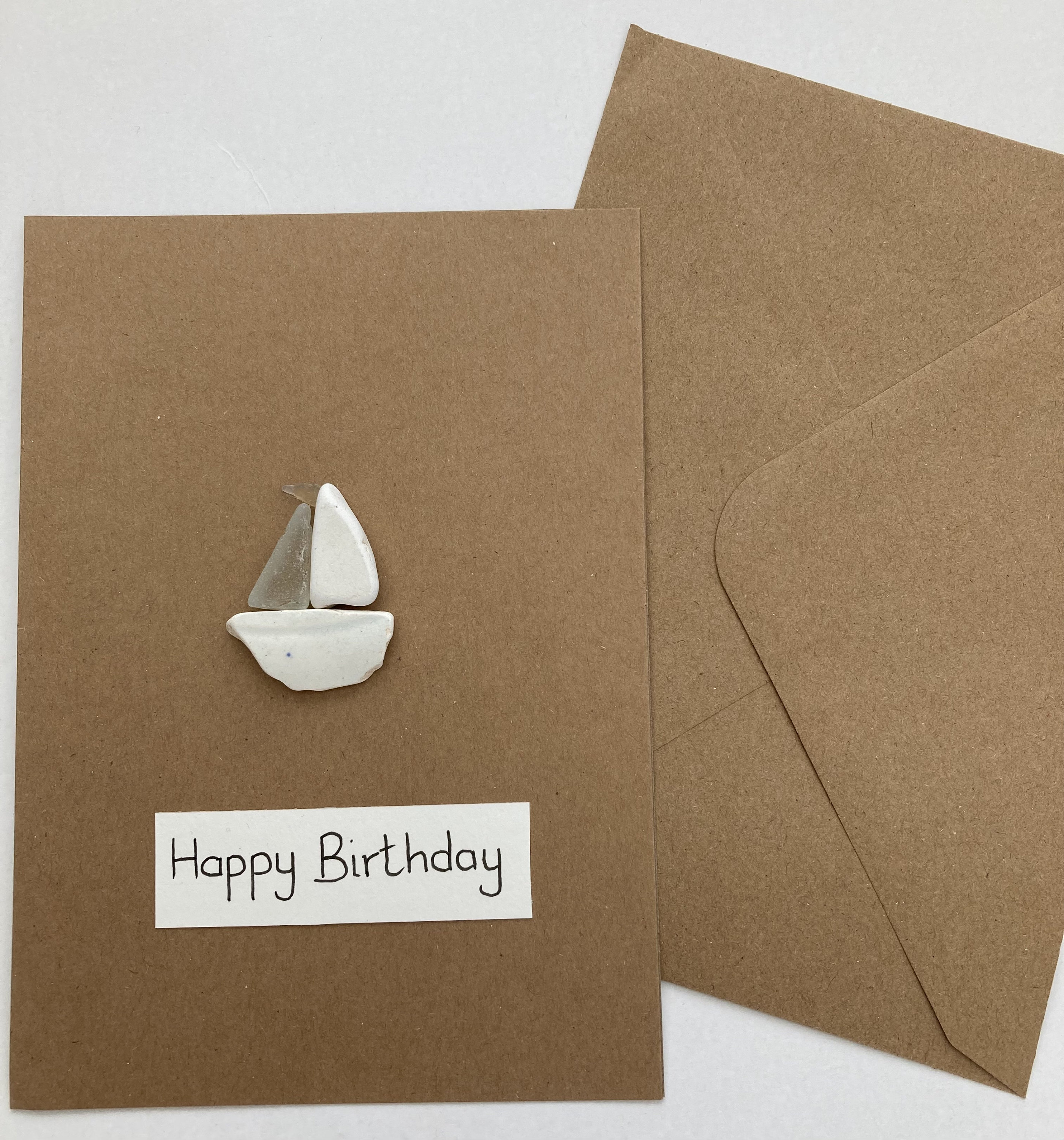 Custom Sea Glass Sail Boat Greeting Card Personalised - Etsy