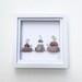 Sea Glass Pebble Birds on Pink Rock Piles Framed Wall Art, Unique Bird ...