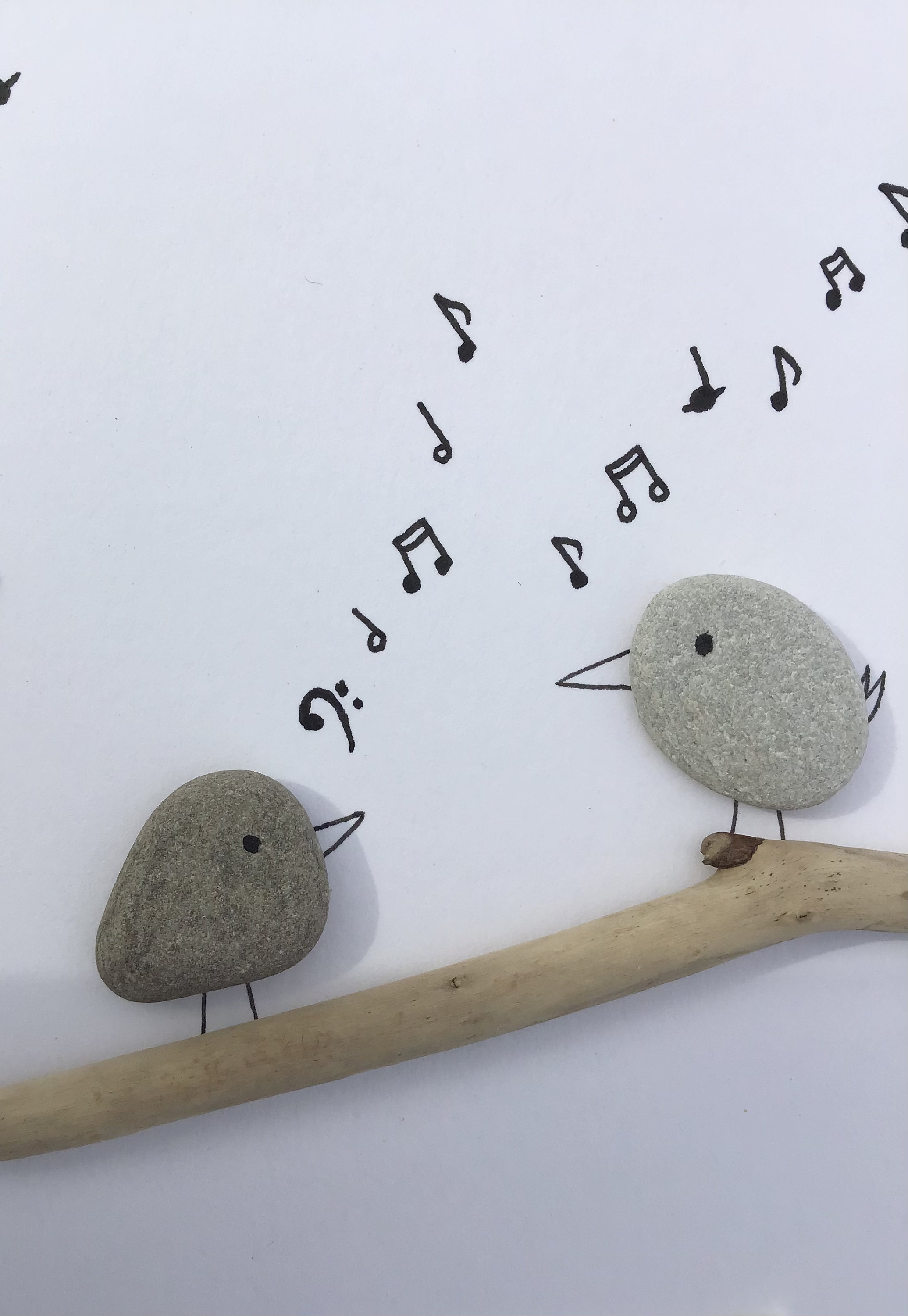 Pebble Birds Singing With Affirmation Quote, Unique Choir Wall Art - Etsy