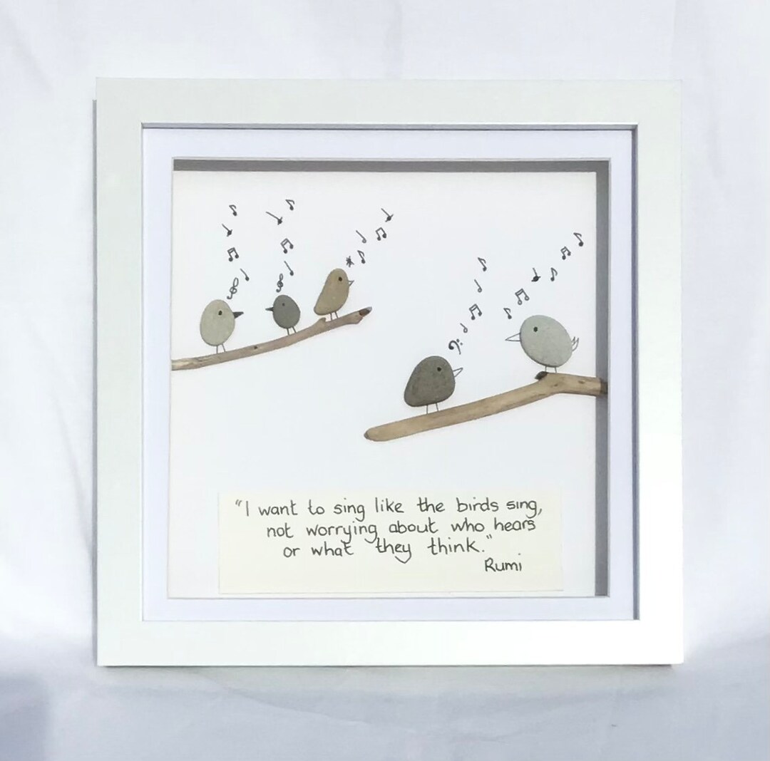 Pebble Birds Singing With Affirmation Quote - Etsy