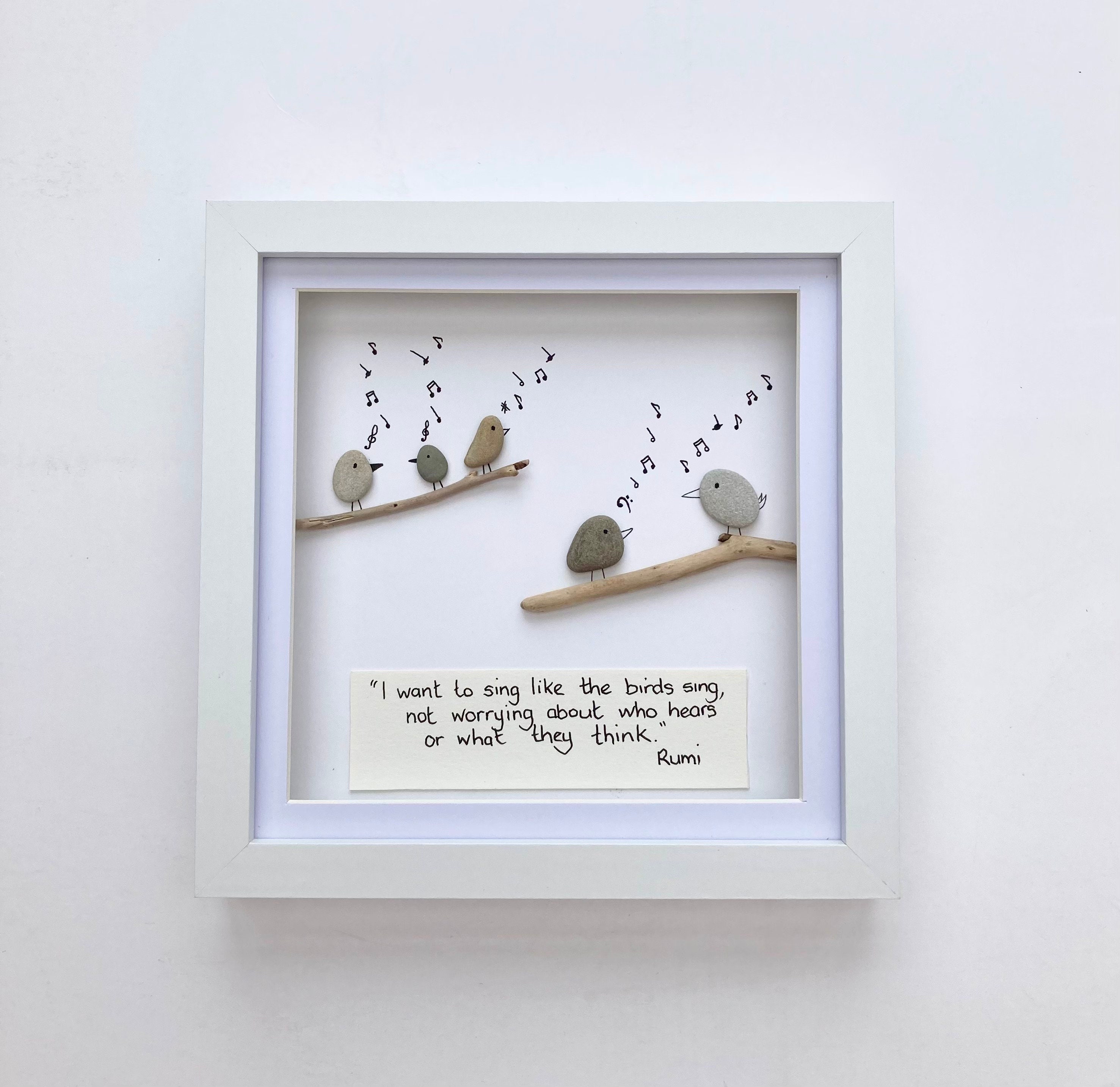 Pebble Birds Singing With Affirmation Quote, Choir Leader Singer ...