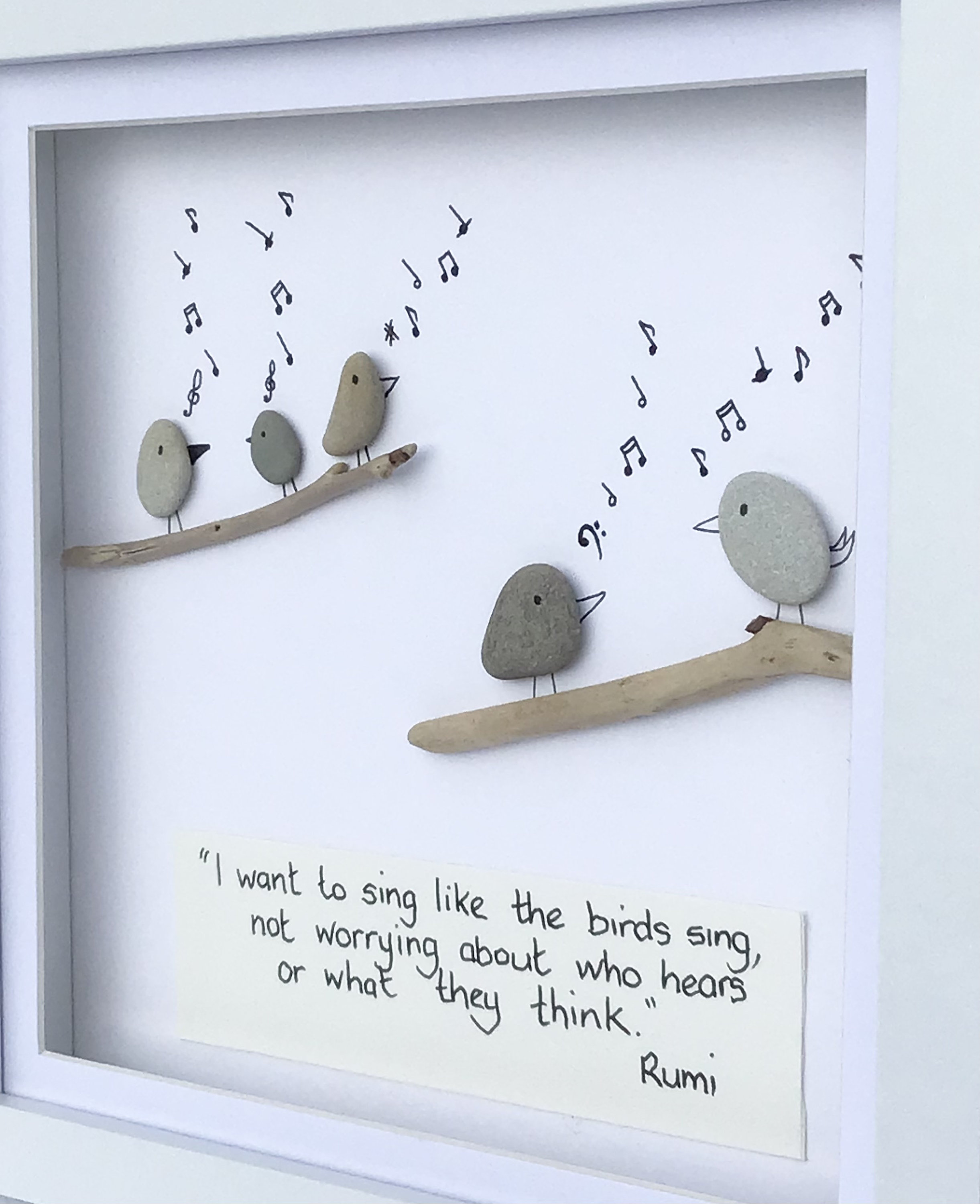 Pebble Birds Singing With Affirmation Quote, Choir Leader Singer ...