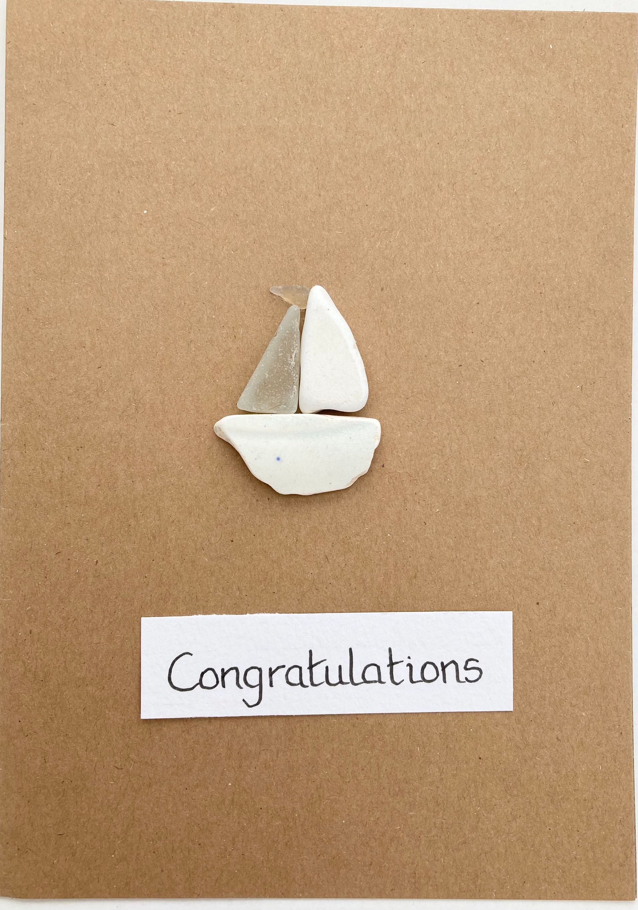 Custom Sea Glass Sail Boat Greeting Card Personalised - Etsy