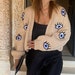 Evil Eye Bead Cardigan | Chunky Knit Nazar Jacket | Knitted 3D Turkish ...