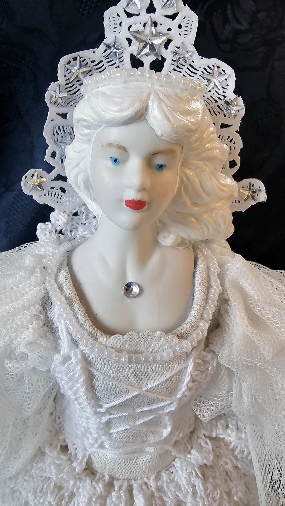 OOAK Skadi Figurine: Upcycled Porcelain Winter Goddess Statue - Etsy