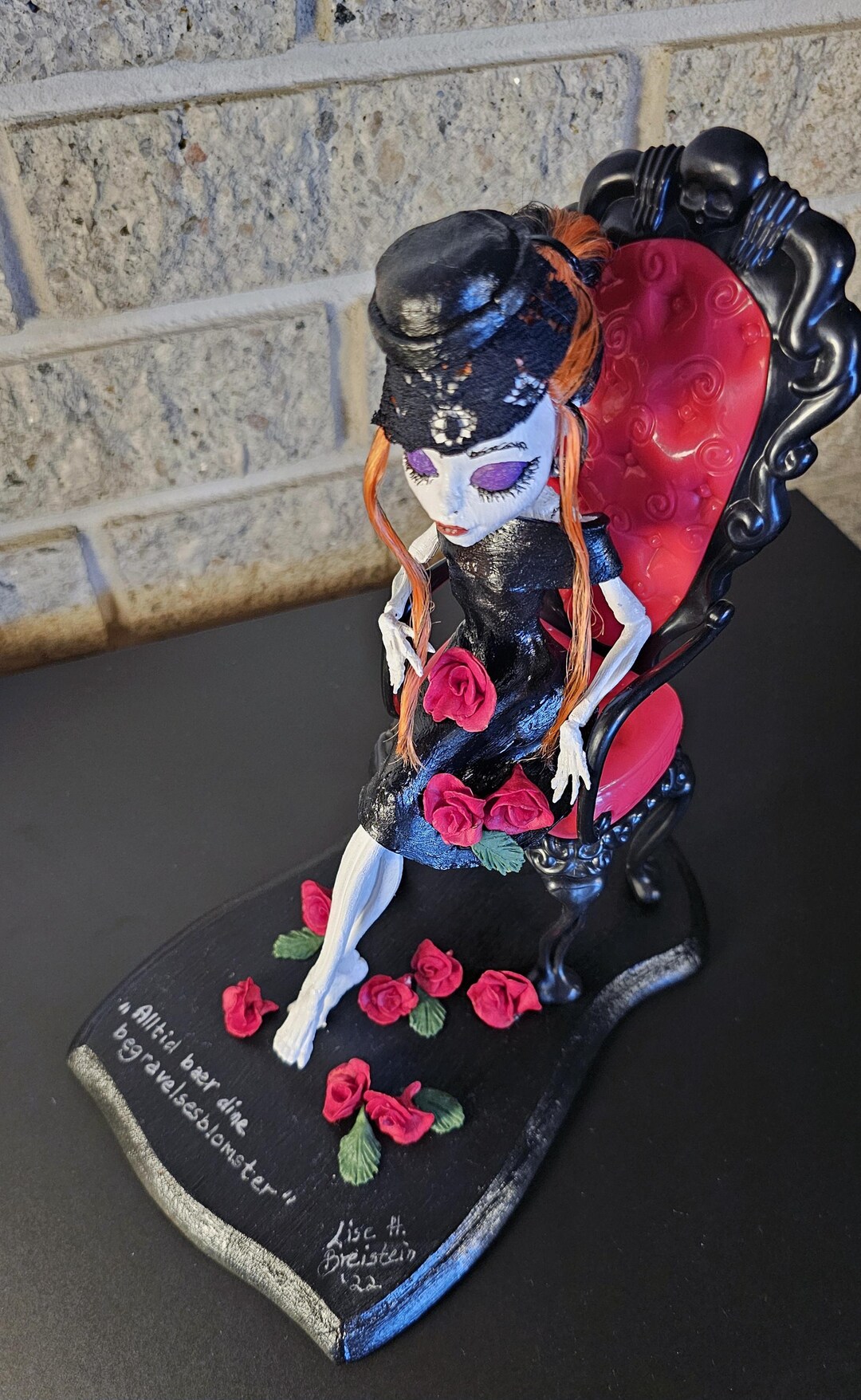 OOAK Skeleton Art Doll: Upcycled Goth Figurine With Funeral Roses - Etsy