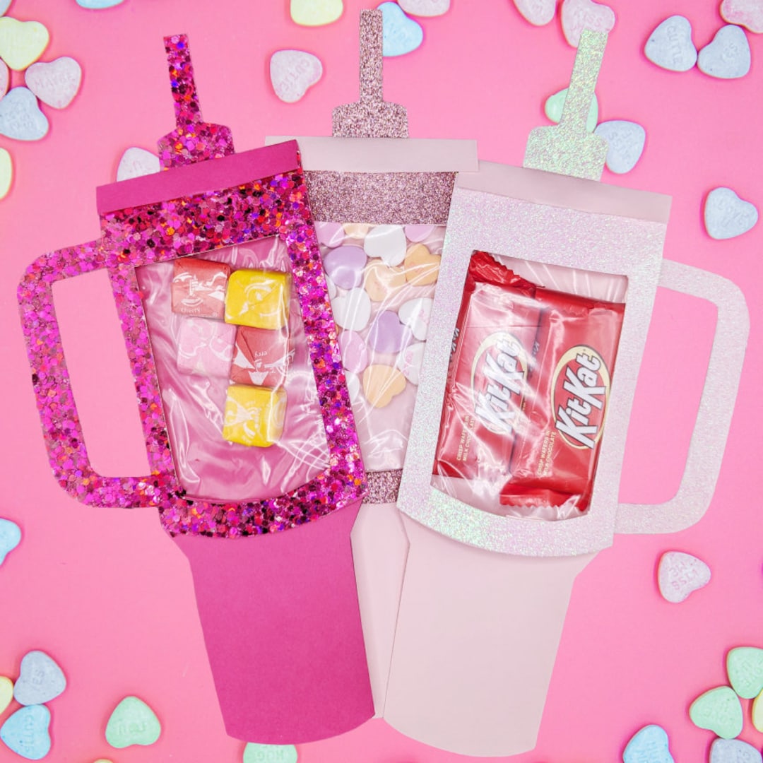 Stanley Cup Inspired Valentine Gift Card Holder, DIY Tumbler Craft (PNG ...