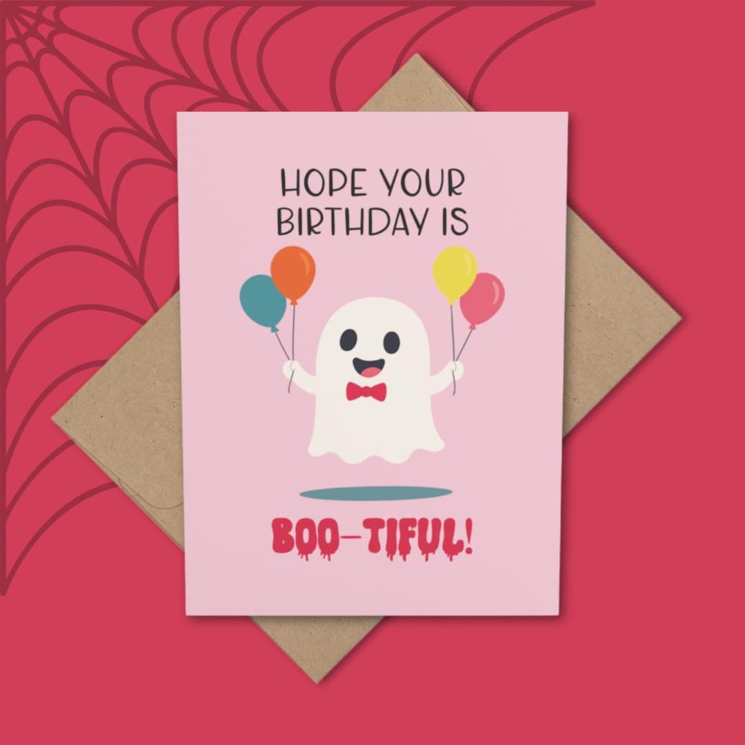 Boo-tiful Ghost Birthday Card – Funny Halloween Birthday Card, Spooky ...